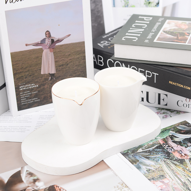 Ceramic cup massage candle